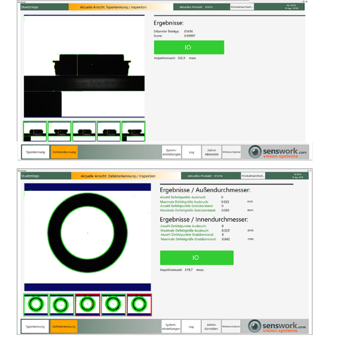 Type Recognition and Inspection of Injection Molded Parts